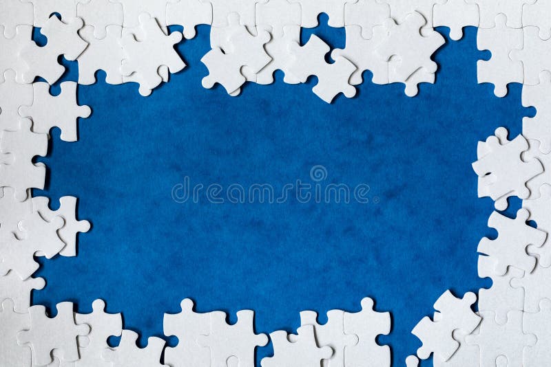 Framing in the Form of a Rectangle, Made of a White Jigsaw Puzzle ...