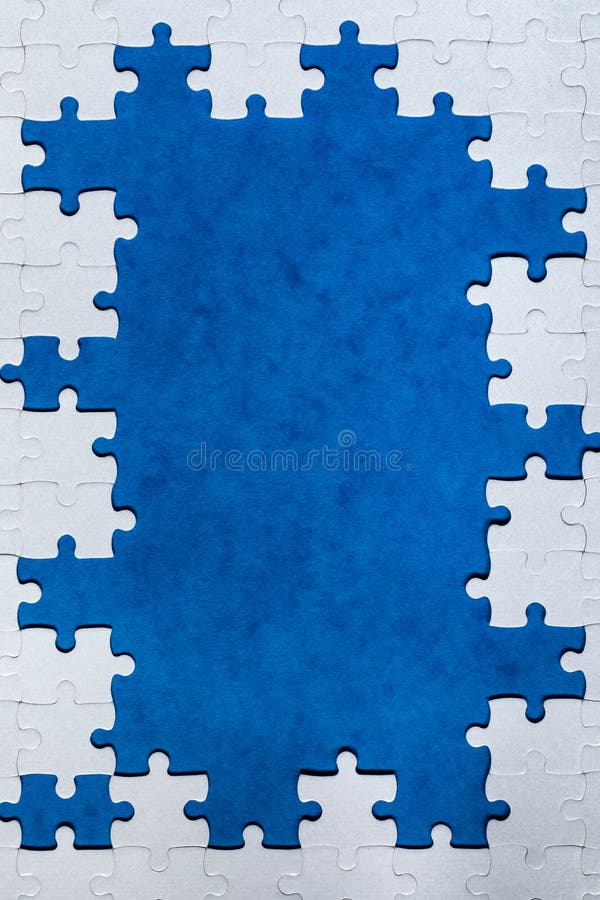 Framing in the Form of a Rectangle, Made of a White Jigsaw Puzzle ...