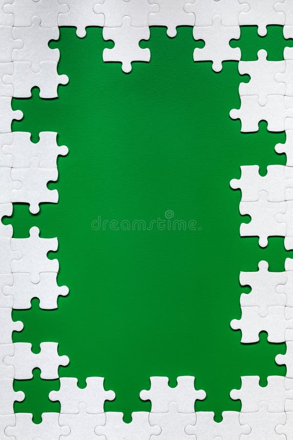 Framing in the Form of a Rectangle, Made of a White Jigsaw Puzzle ...