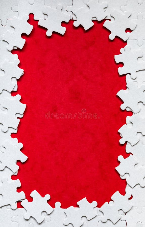 Framing in the Form of a Rectangle, Made of a White Jigsaw Puzzle ...