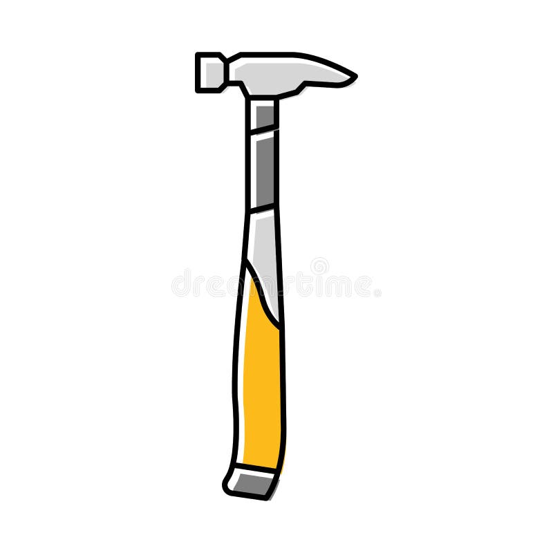 Framing Hammer Tool Color Icon Vector Illustration Stock Illustration ...