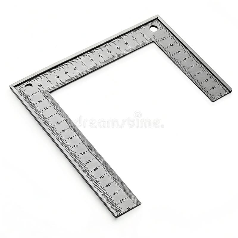 Framing Square Tool with Markings on White Background Stock ...