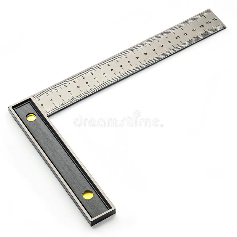 Framing Square Tool with Markings on White Background Stock ...