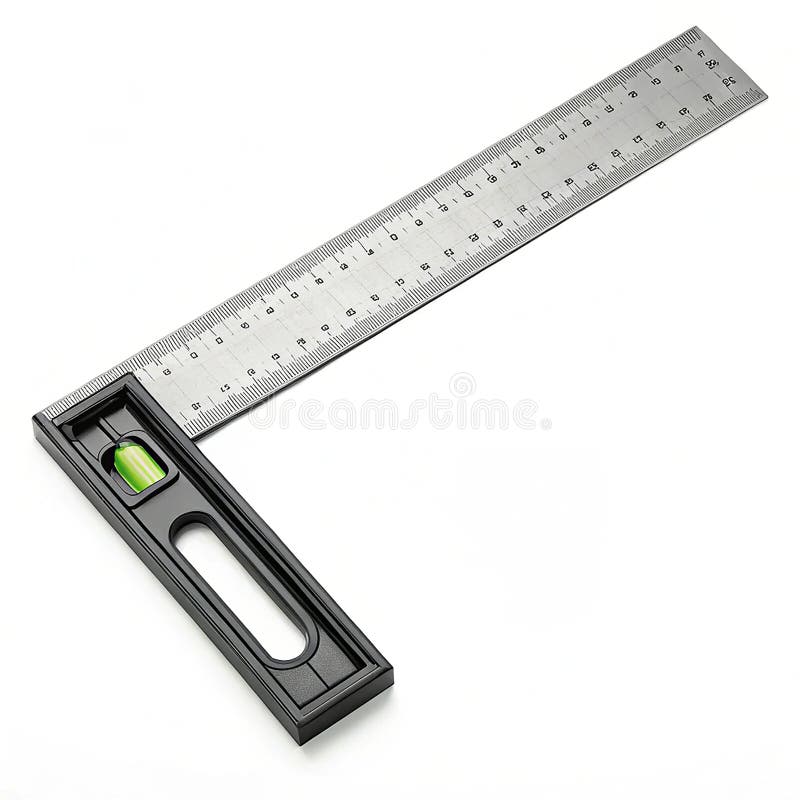 Framing Square Tool with Markings on White Background Stock ...