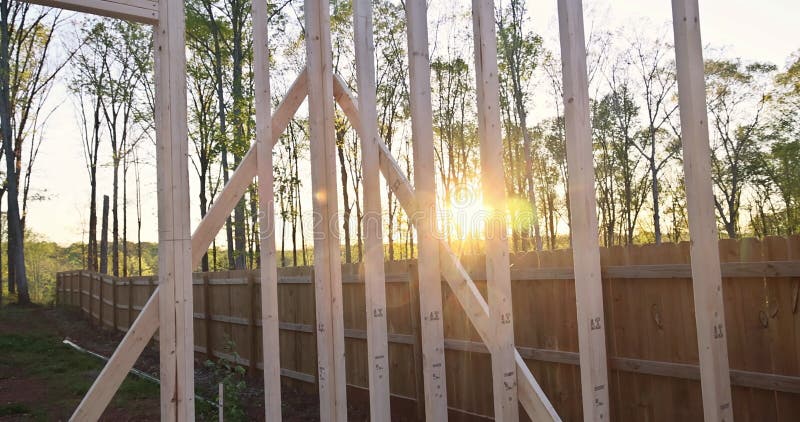 Framing of an Unfinished Interior Timber Support Beam during ...