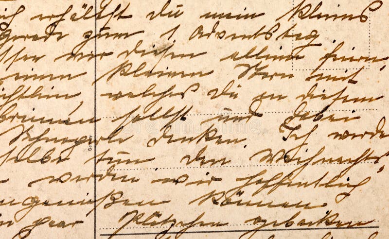 Frammento Di Vecchia Lettera Scritta a Mano, Scritto in Tedesco ...