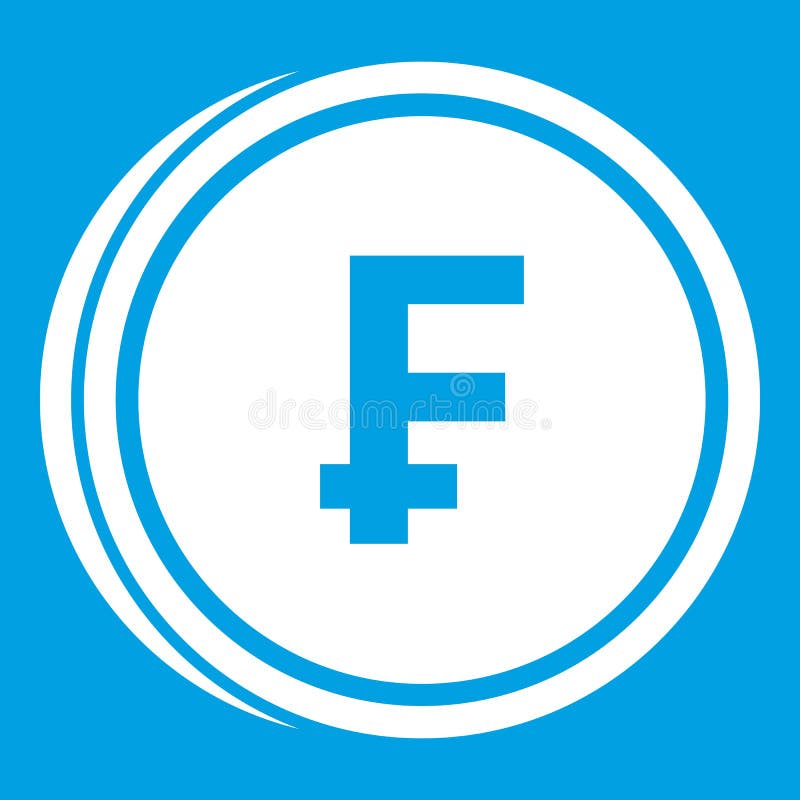 Franc coins icon white stock vector. Illustration of icon - 96492921