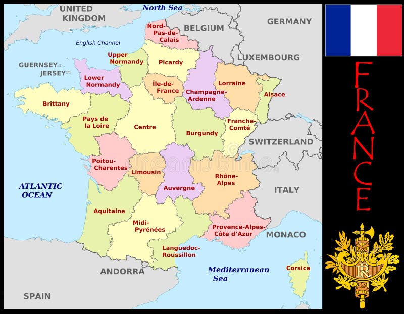 France Administrative Divisions Stock Illustration - Illustration of ...