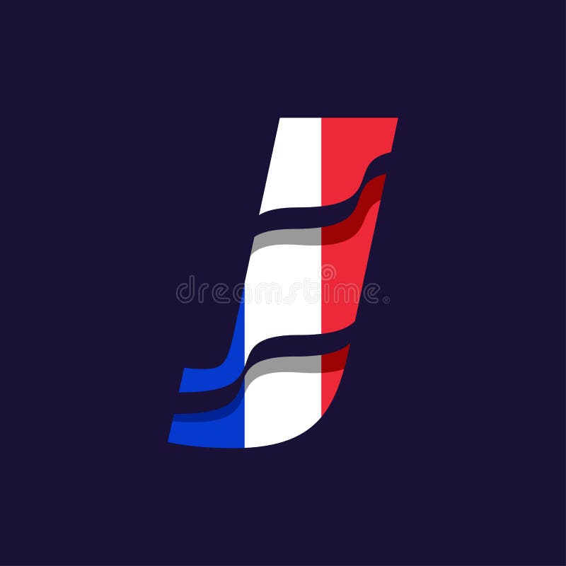 French Flag Logo with Alphabet J Stock Illustration - Illustration of ...