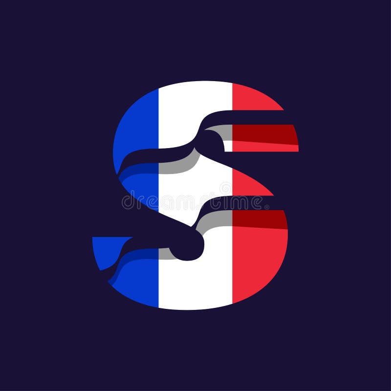 French Flag Logo with Alphabet S Stock Vector - Illustration of culture ...