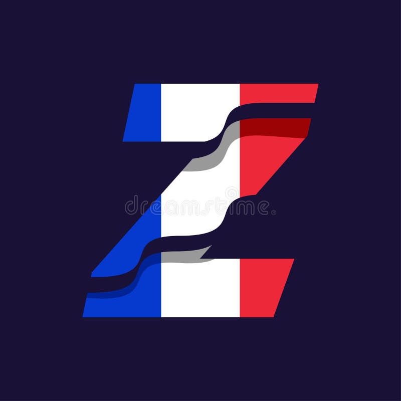 French Flag Logo with Alphabet Z Stock Illustration - Illustration of ...