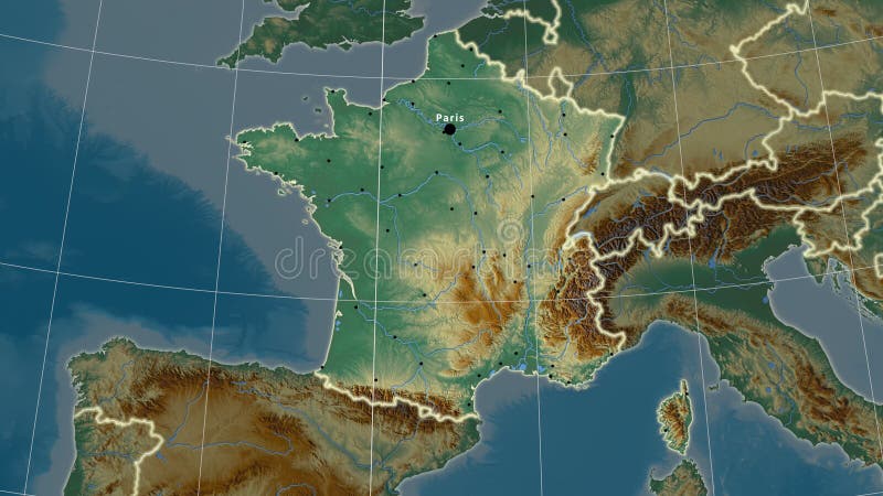 France - Relief. Composition, Borders Stock Illustration - Illustration ...