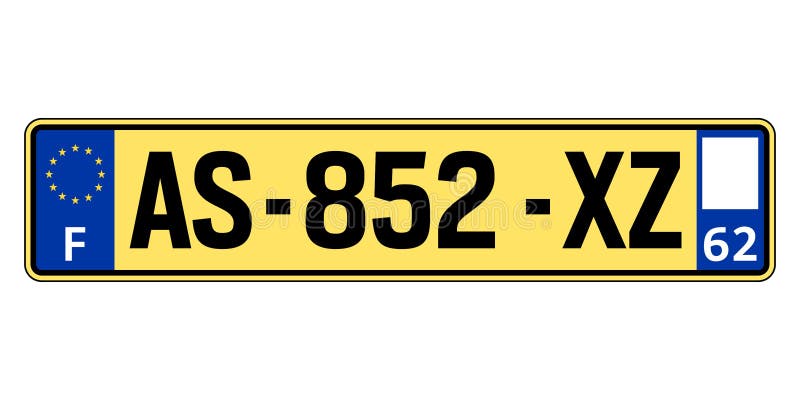 France Car Plate. Vehicle Registration Number Stock Vector ...