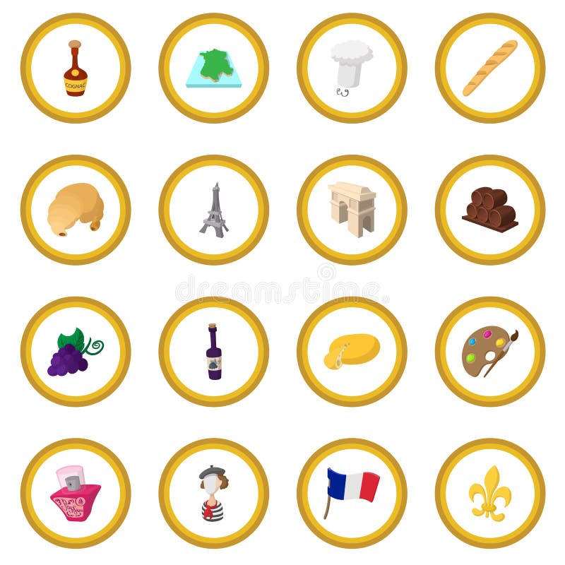 France cartoon icon circle stock vector. Illustration of love - 93048527