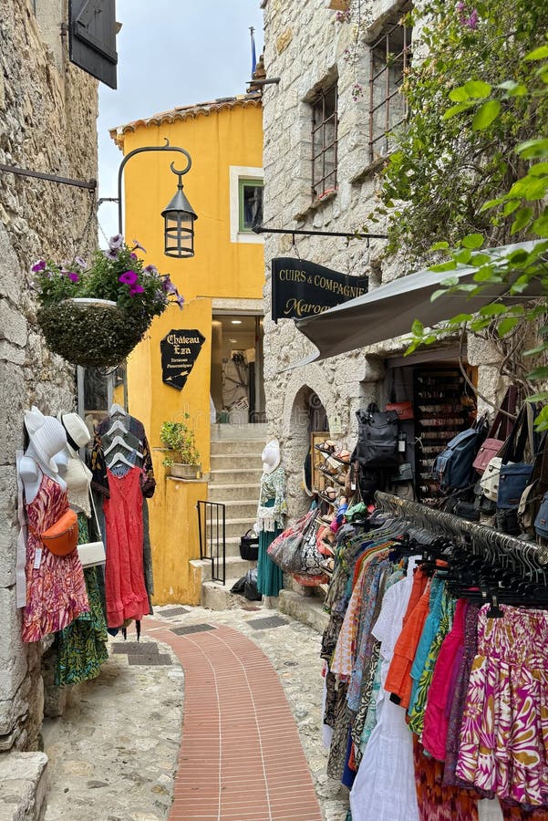 Scenery in the Alley of Eze Village in Cote De La Riviera, France Stock ...