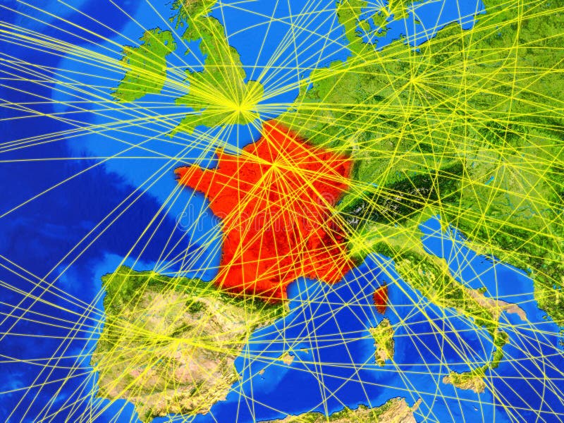 France on Earth from space stock illustration. Illustration of global ...