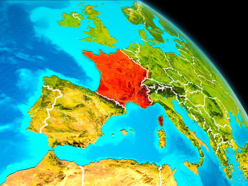 France on Earth stock illustration. Illustration of highlighted - 110528237