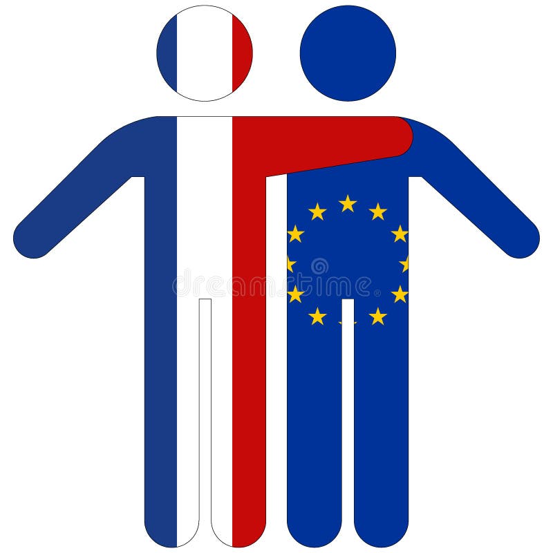 France - EU Friendship Concept Stock Illustration - Illustration of ...