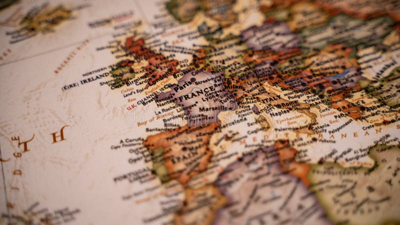 France Map World Countries Cities Labeled Stock Photos - Free & Royalty ...