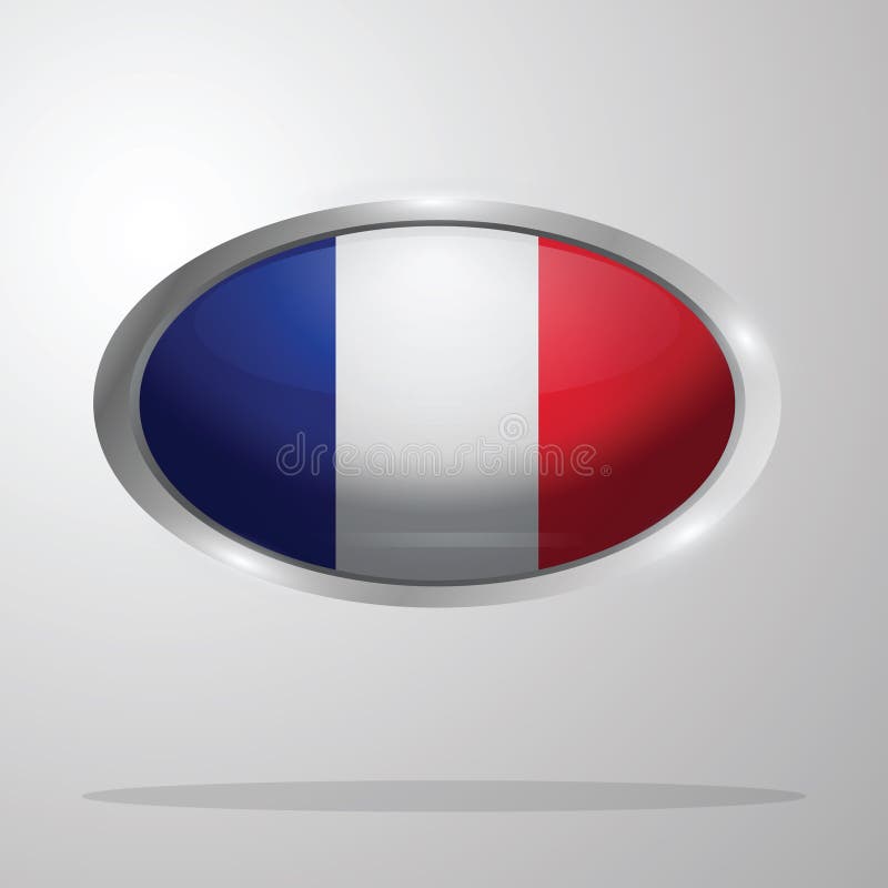France Flag Button. Vector Illustration Decorative Design Stock Vector ...