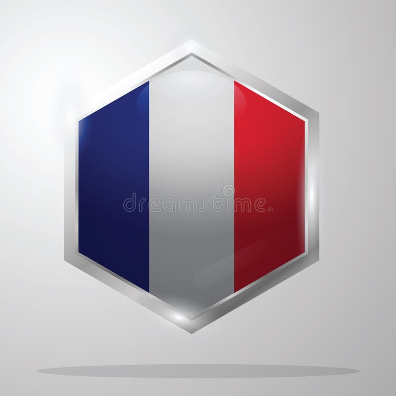 France Flag Button. Vector Illustration Decorative Design Stock Vector ...