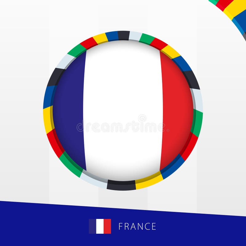 France Flag with Colorful Circle Border Stock Vector - Illustration of ...
