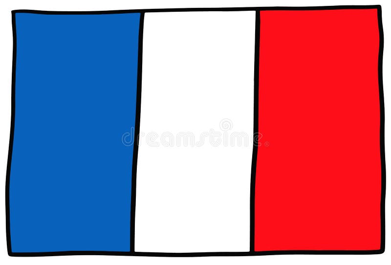 France Flag Doodle Hand Drawing Sketch Stock Vector - Illustration of ...