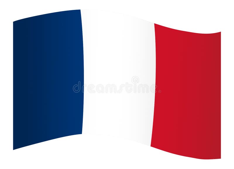 France Flag Flying on White Background Stock Vector - Illustration of ...