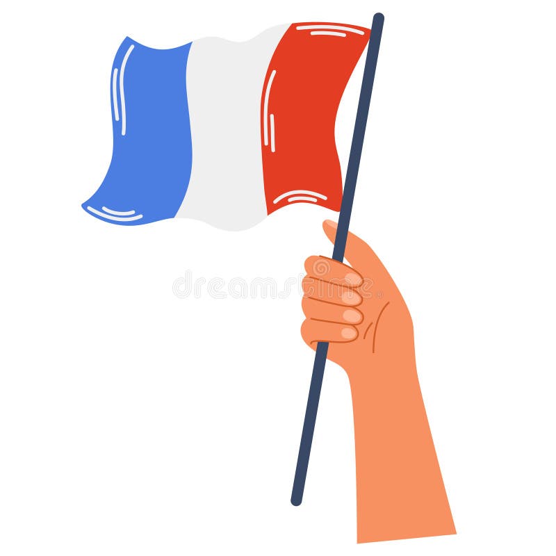 Flag of France, Hand Holding Flag. Stock Vector - Illustration of ...
