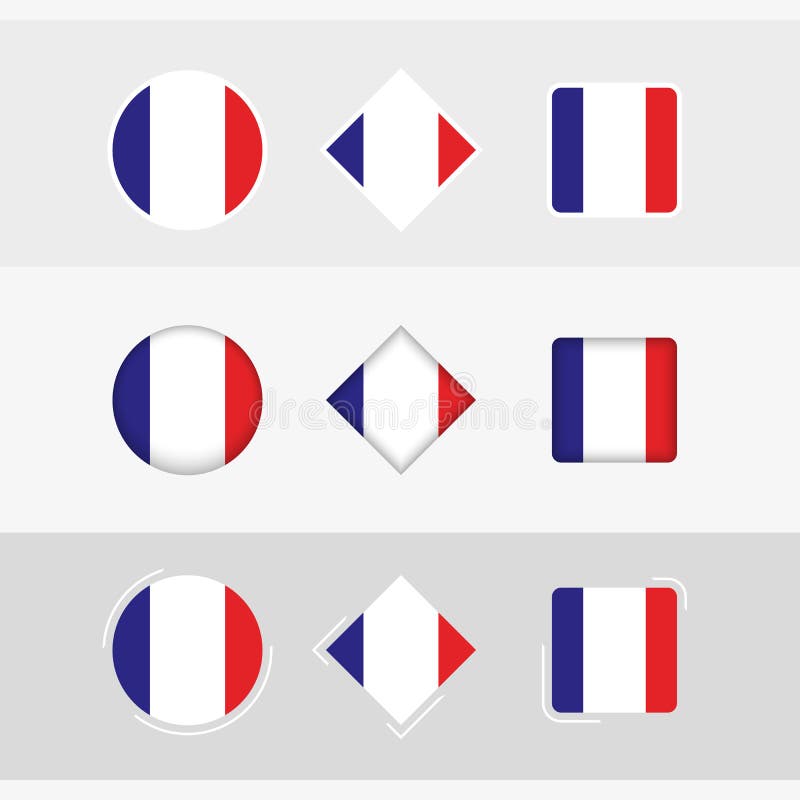 France Flag Icons Set, Vector Flag of France Stock Vector ...