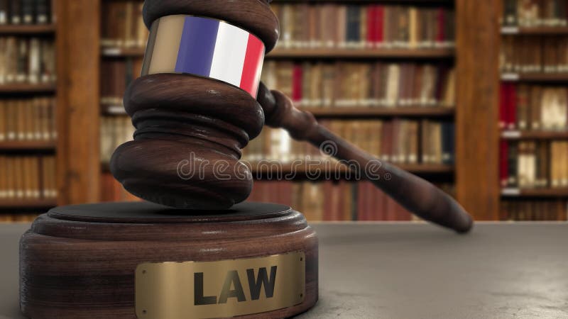 France Flag on Judge Gavel or Hammer in Court with Word Law Animation ... France Flag on Judge Gavel or Hammer in Court with Word Law Animation ...