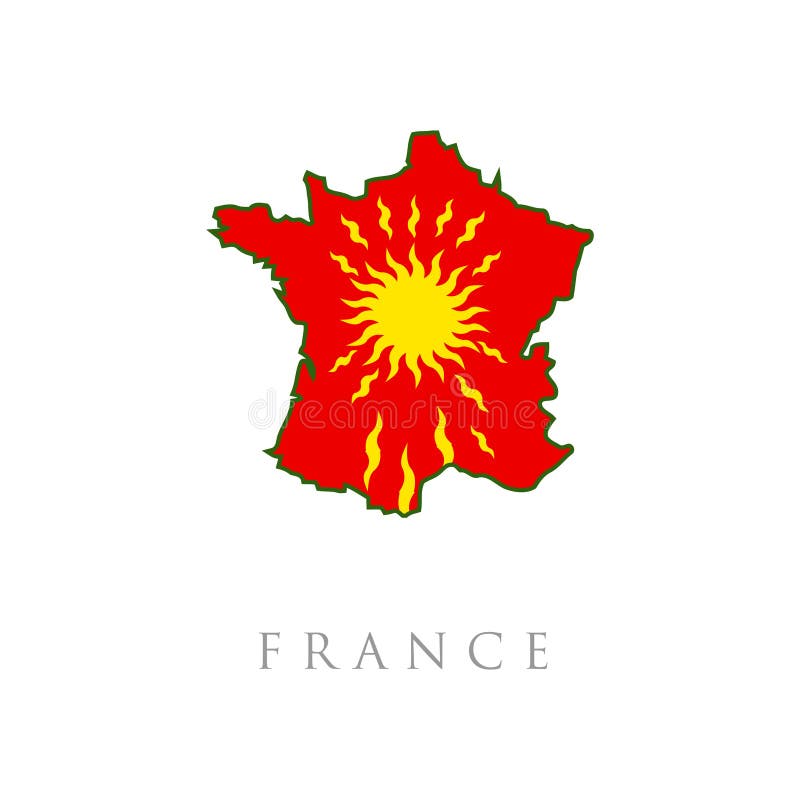 France Flag Map with Flame Symbol Stock Vector - Illustration of europe ...