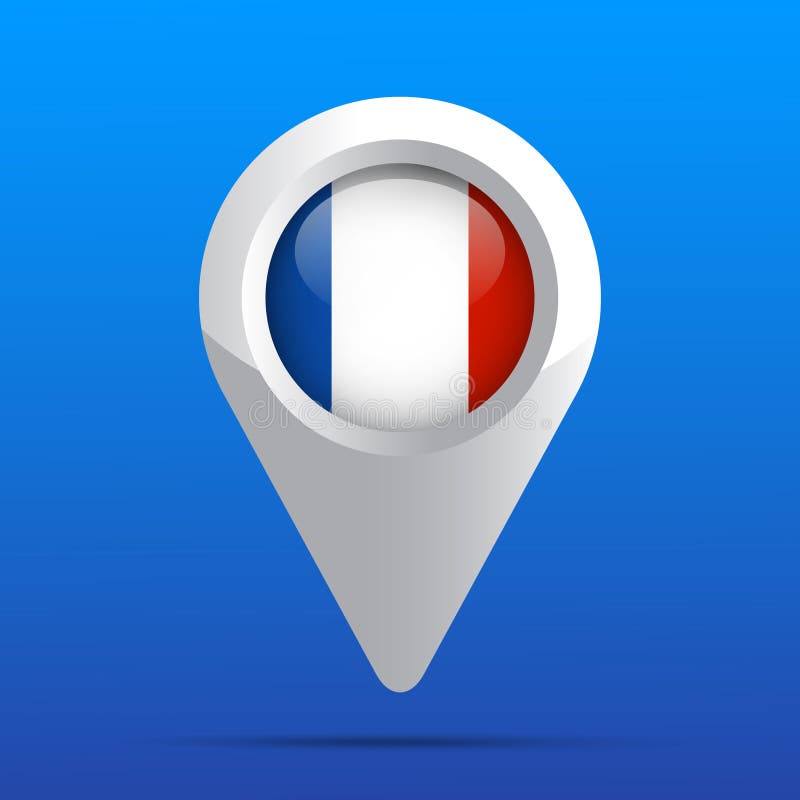 France Flag Map Icon. Glossy Icon Stock Vector - Illustration of ...