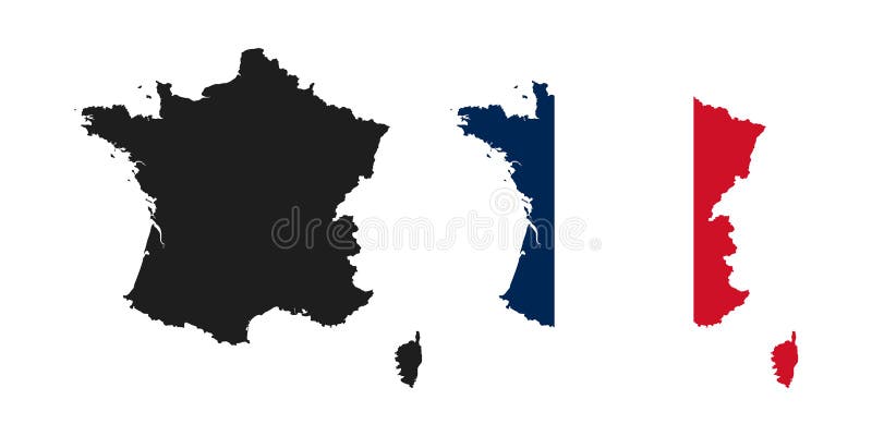 France flag map icon set. stock vector. Illustration of vector - 386281136