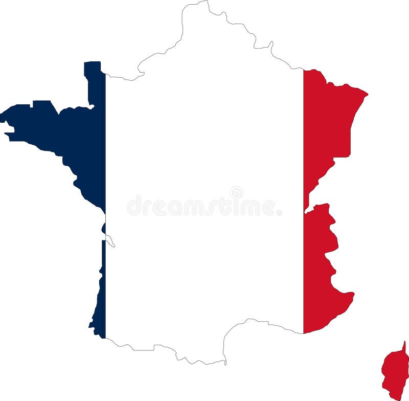 France Flag in Map, France Map with Flag, Map of France, Map with Flag ...