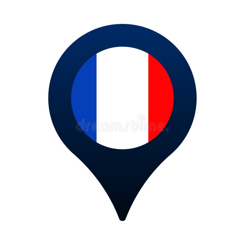 France Flag and Map Pointer Icon. National Flag Location Icon Vector ...