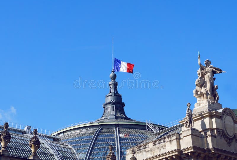The France Flag at the Palace Roof Stock Image - Image of heritage ...