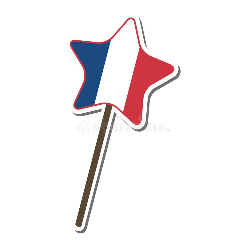 France Flag Pattern Lollipop Candy Star Shape Stock Vector ...