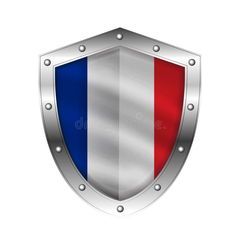 France Flag on Shield Vector Illustration Stock Vector - Illustration ...