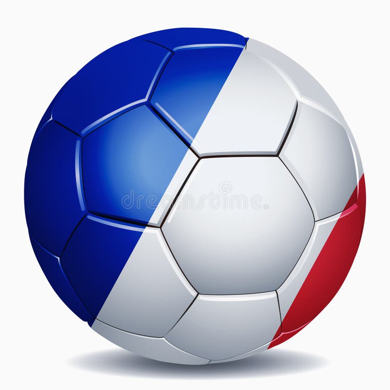 France flag on soccer ball stock illustration. Illustration of game ...