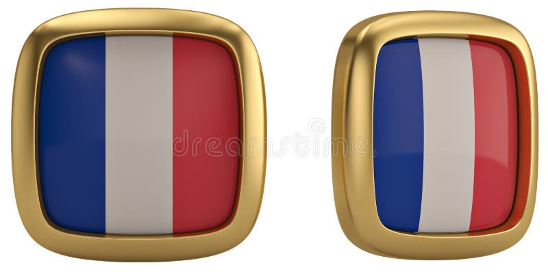 France Flag Symbol Isolated on White Background. 3D Illustration Stock ...