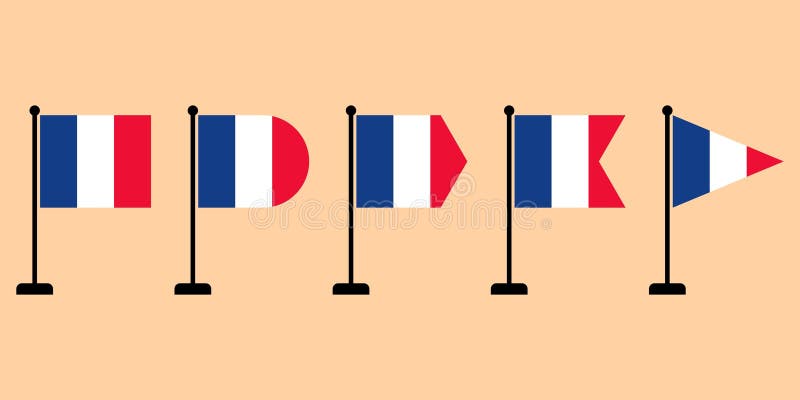 France Flag with Various Shapes Vector Eps for Design Element Stock ...