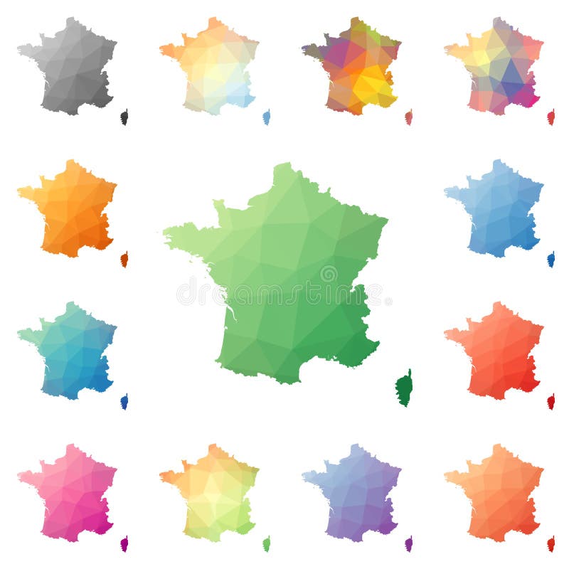 France Geometric Polygonal Maps, Mosaic Style. Stock Vector ... France Geometric Polygonal Maps, Mosaic Style. Stock Vector ...