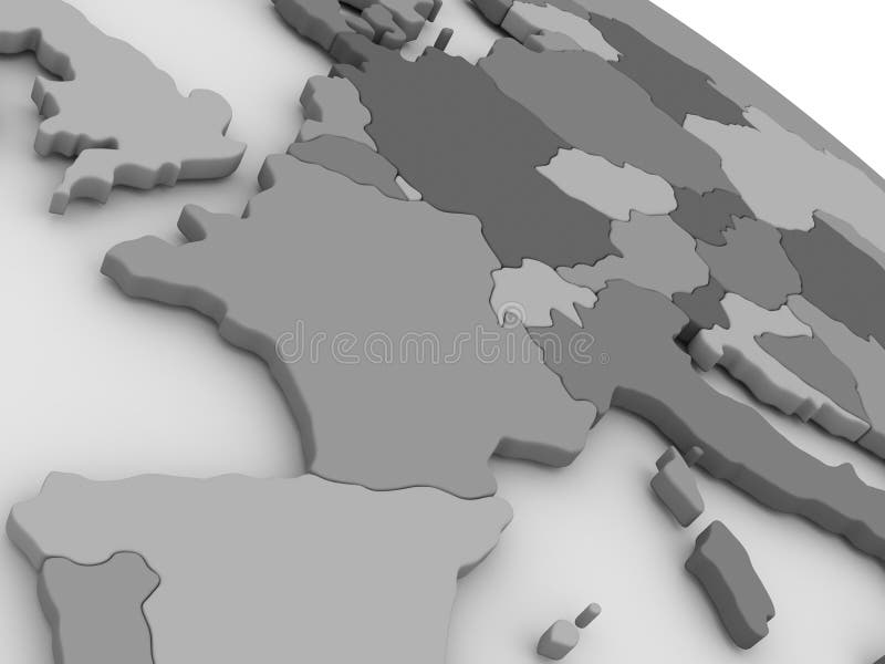 France on grey 3D map stock illustration. Illustration of render - 73282318