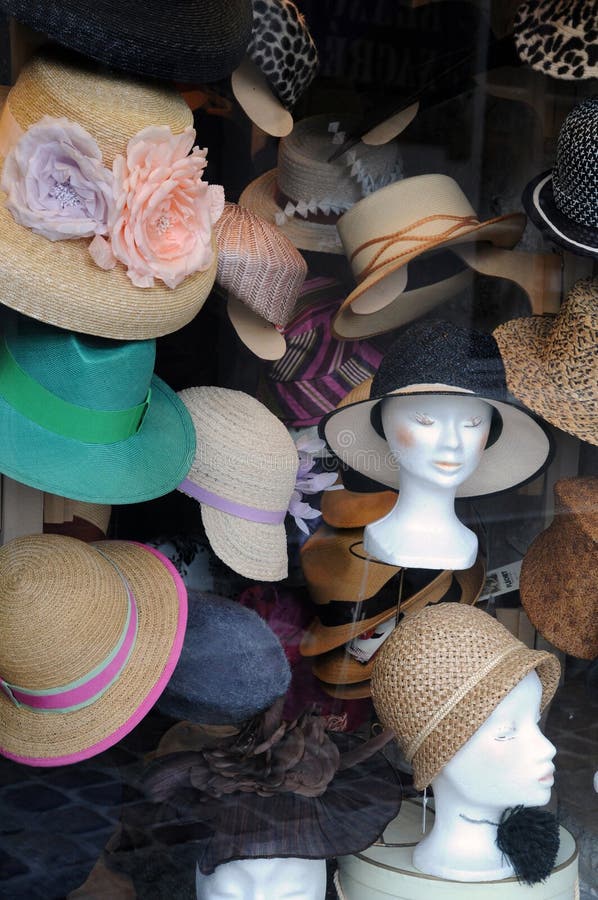 Hats in a Display Window in Paris Editorial Image - Image of shop ...