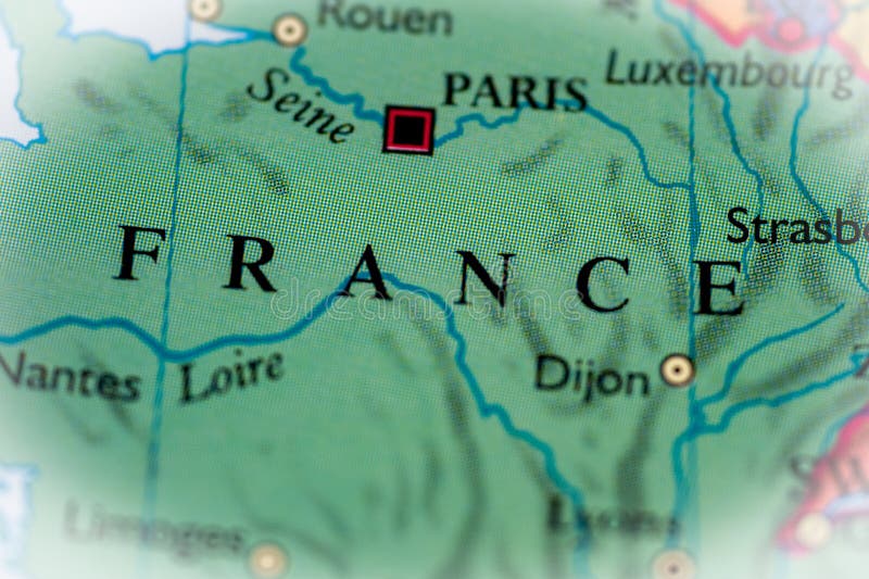 France Highlighted on a World Map Stock Photo - Image of world, region ...
