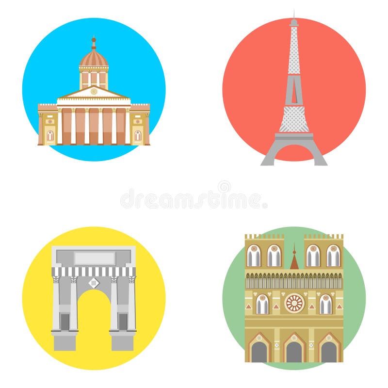 France icons set stock vector. Illustration of europe - 97235567
