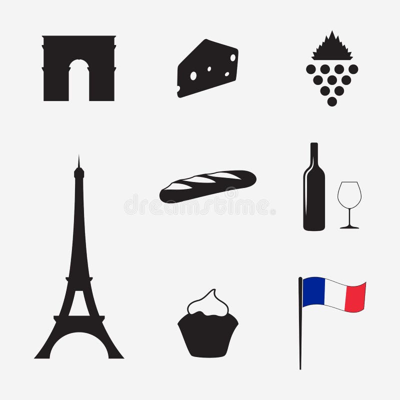 France icons stock illustration. Illustration of bread - 98630184