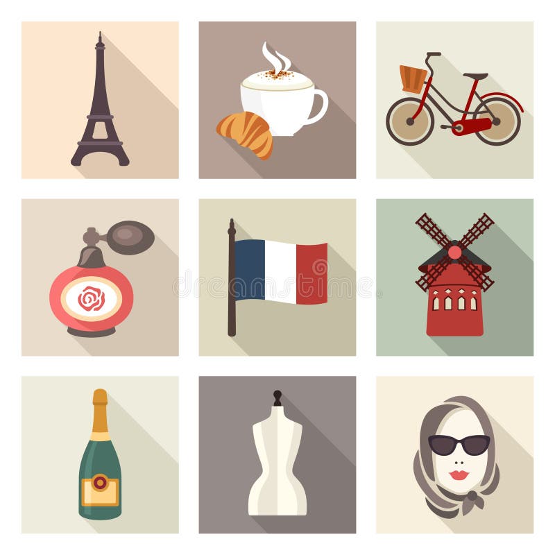 France icons stock vector. Illustration of france, dress - 54200222