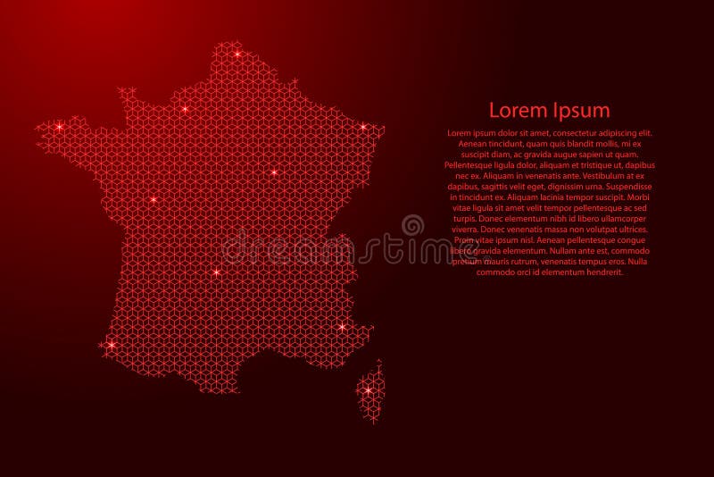 France Map Abstract Schematic from Red Lines Repeating Pattern ...